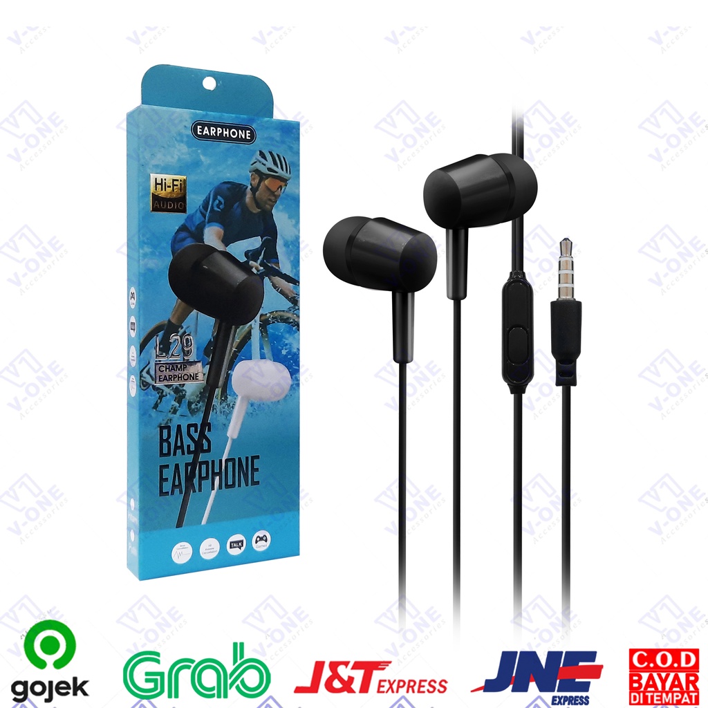 Jual Earphone Handsfree Headset L29 with Mic Headset Stereo L29 | Shopee Indonesia