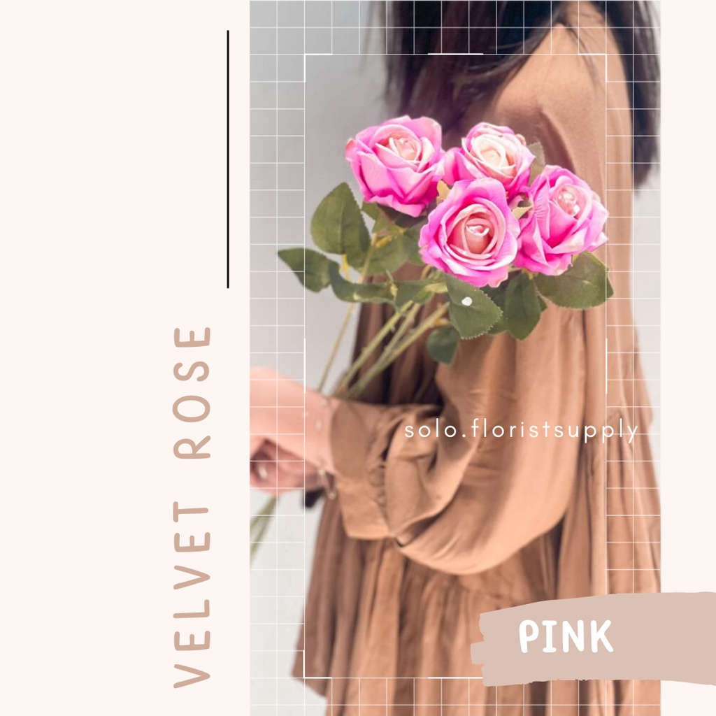 Jual VELVET ROSE SINGLE ROSE Bunga Mawar Rose Paris Kombinasi x12 ...