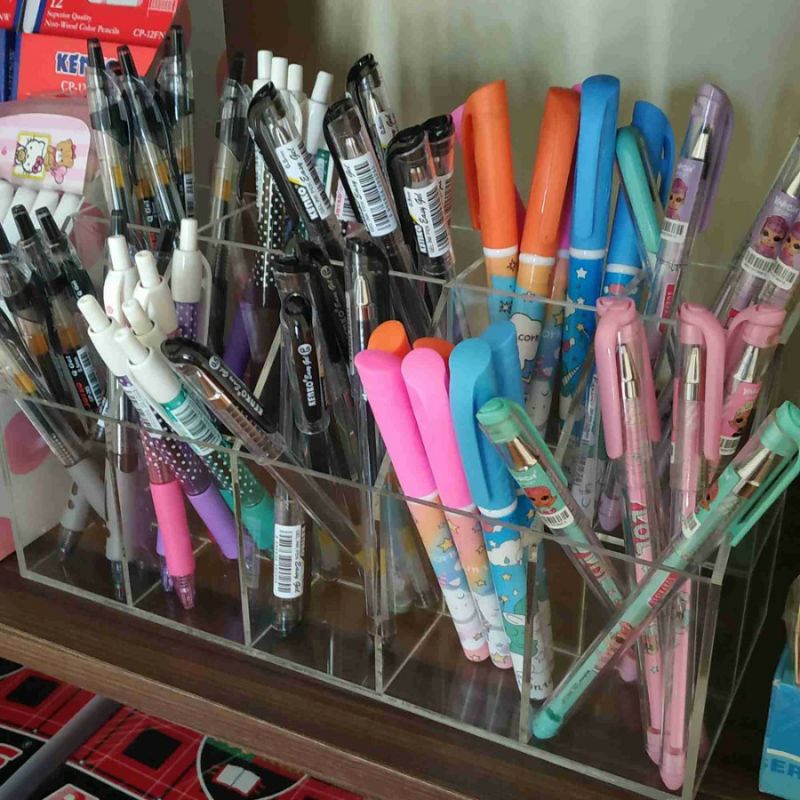 Jual Rak pulpen / tempat pensil Atk / display toko alat tulis akrilik ...