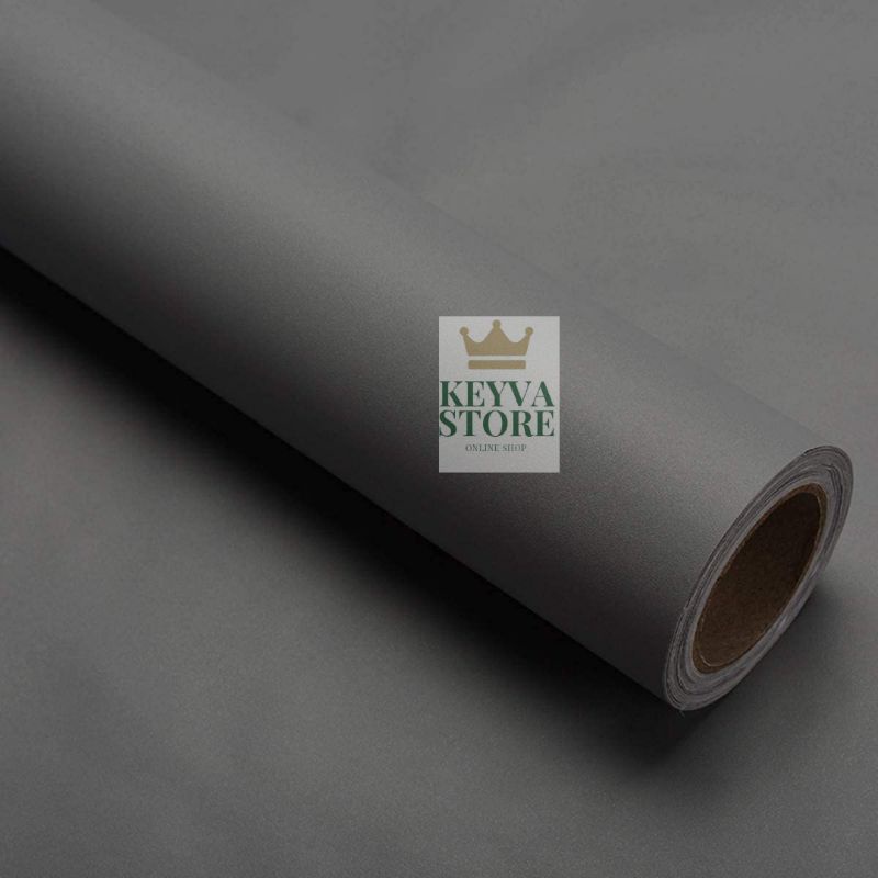 Jual Wallpaper Sticker Dinding Motif Polos Abu Abu Tua 10mx45cm ...