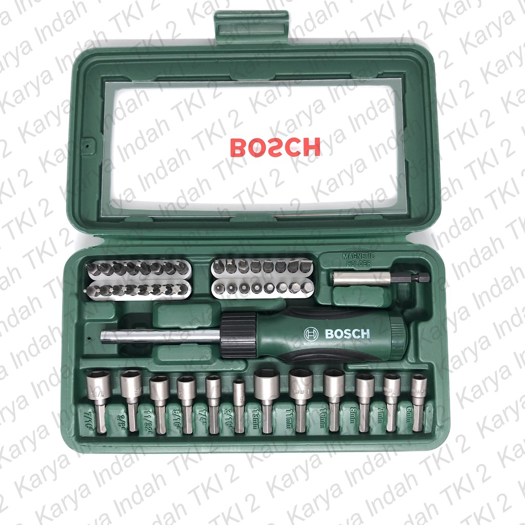 Jual Obeng Ratchet Set BOSCH 46 Pcs Plus Min Bintang Hex Socket ...