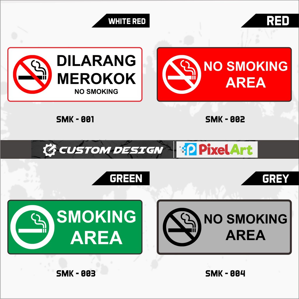 Jual STICKER NO SMOKING AREA STIKER DILARANG MEROKOK BISA CUSTOM WARNA ...