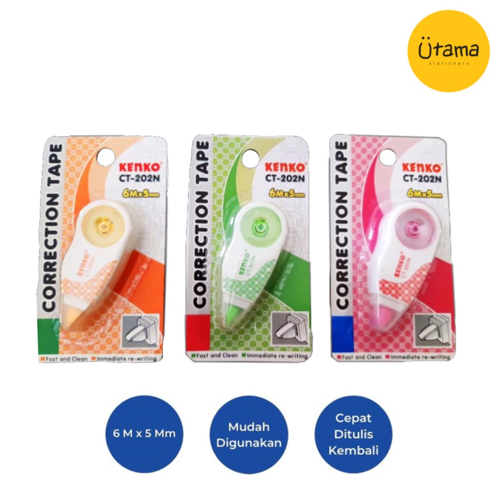 Jual TipEx Kertas Kenko CT-202N/Correction Tape/Tip Ex/Tipe X Pita/TipX ...