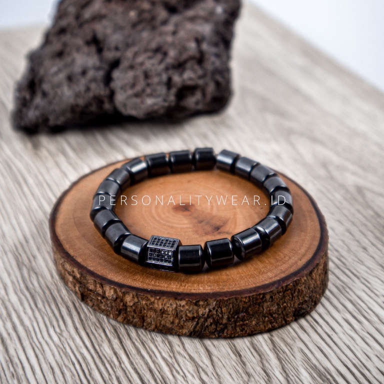 Jual Gelang Kesehatan Pria Wanita Hitam Keren Kekinian Batu Hematite ...
