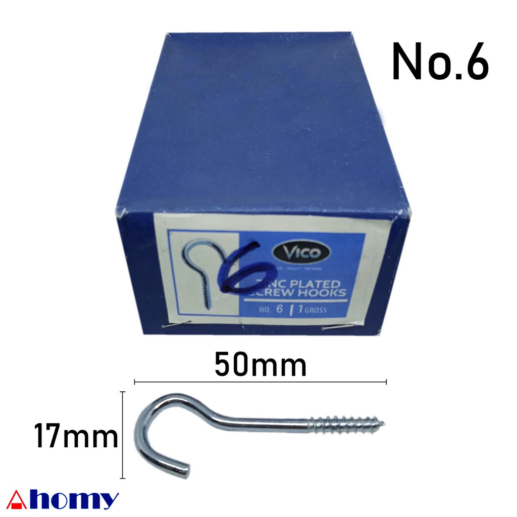 Jual 12 pcs sekrup hak mata buka no 6 vico chrome vico ring skrup ...