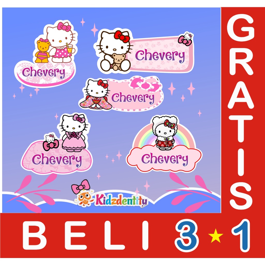 Jual LABEL NAMA CUTE HELLO KITTY 2 | Shopee Indonesia