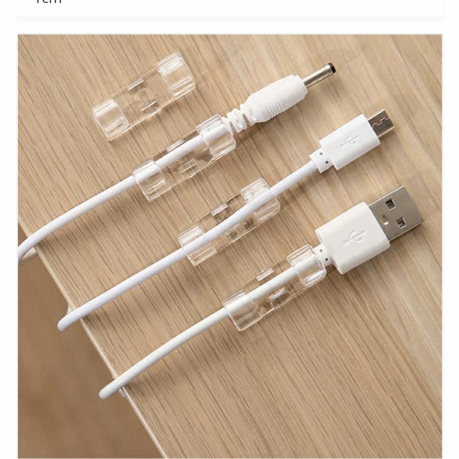 Jual Kabel Clip Cable Organizer Klem Tempel Pengait Kabel Meja Dinding ...
