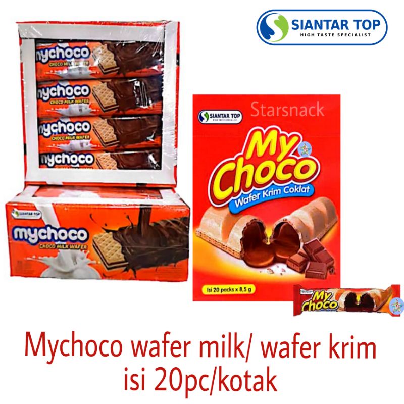 Jual Siantar Top MyChoco my choco wafer krim/milk isi 20 bj/kotak | Shopee Indonesia