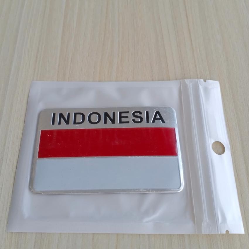 Jual sticker motor mobil bendera indonesia emblem logo indo almunium ...