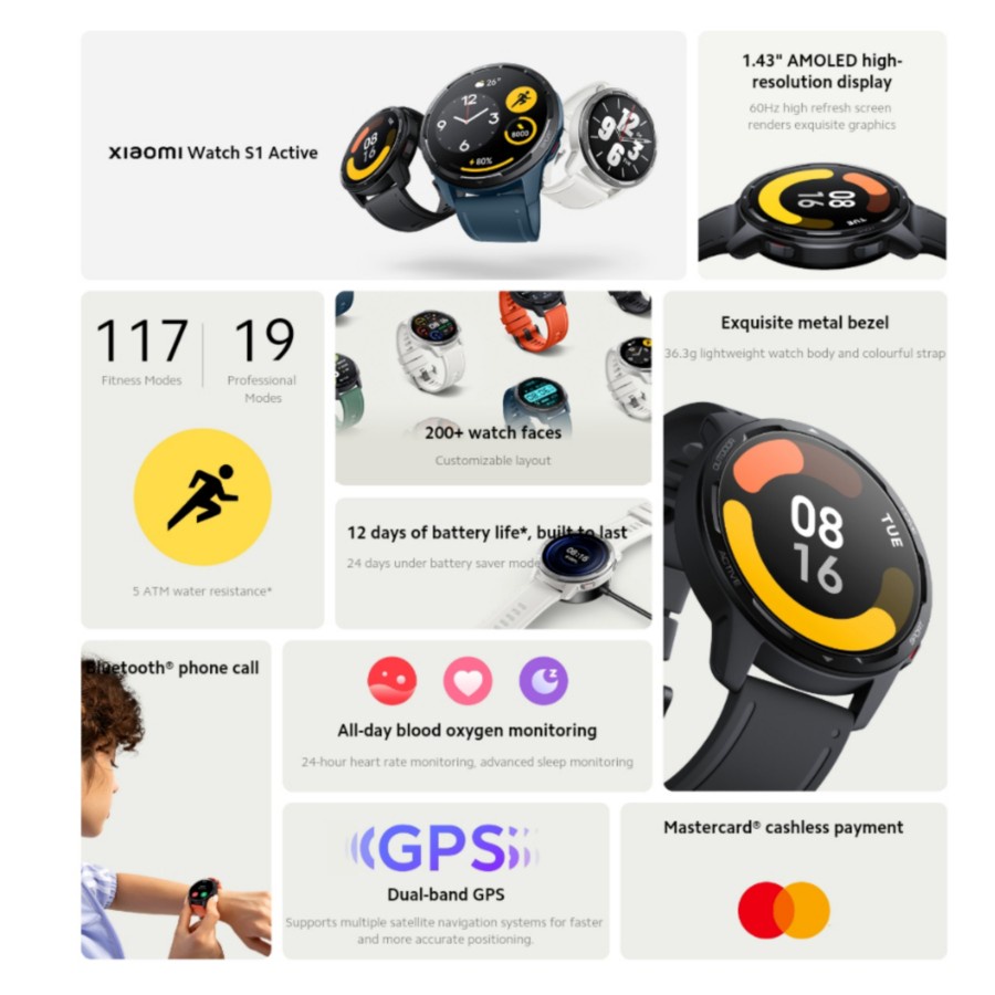 Jual Smartwatch Mi Watch S1 Active with AMOLED Display | Shopee Indonesia