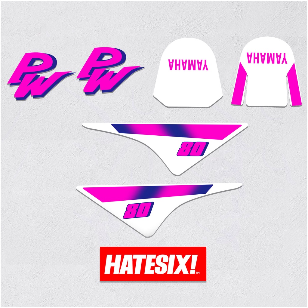 Jual Sticker Decal Yamaha PW80 Blue PW80 Purple dan PW50 Purple hatesix ...