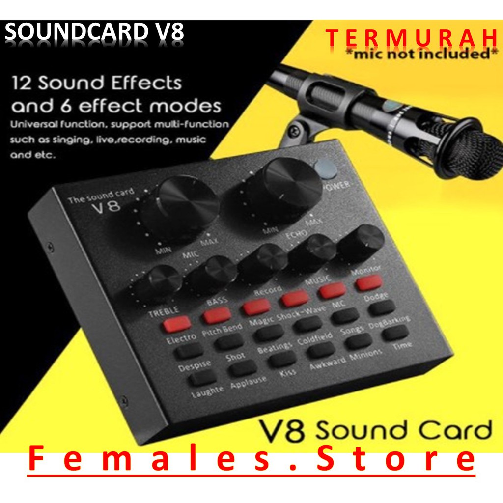 Jual [COD] soundcard v8 Mixer External Soundcard V8 Audio Microphone ...
