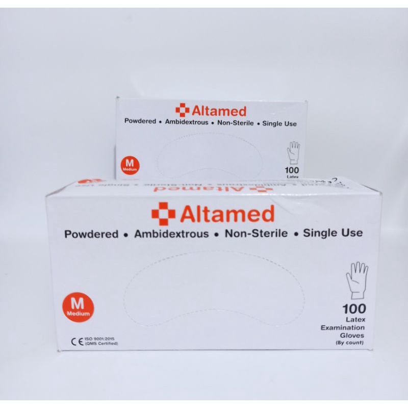Jual Altamed Sarung Tangan Latex Box isi 100 pcs / Altamed Latex Gloves ...
