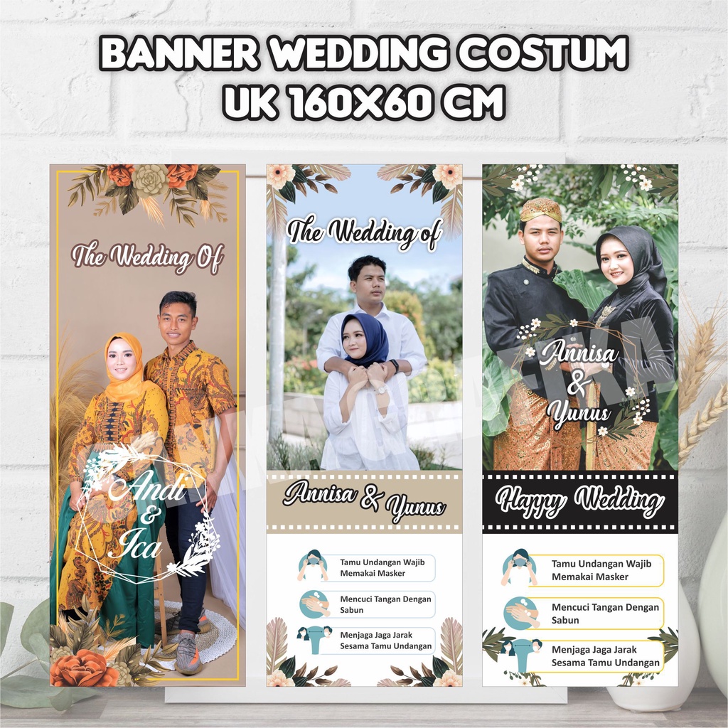 Jual BANNER / SPANDUK WEDDING UKURAN 160X60 COSTUM SATU HARI JADI ...