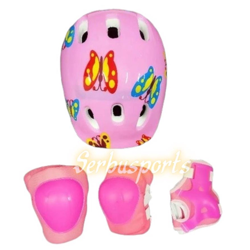 Jual HELM HELMET SEPEDA SEPATU RODA ANAK DAN DEKER PELINDUNG SATU SET ...