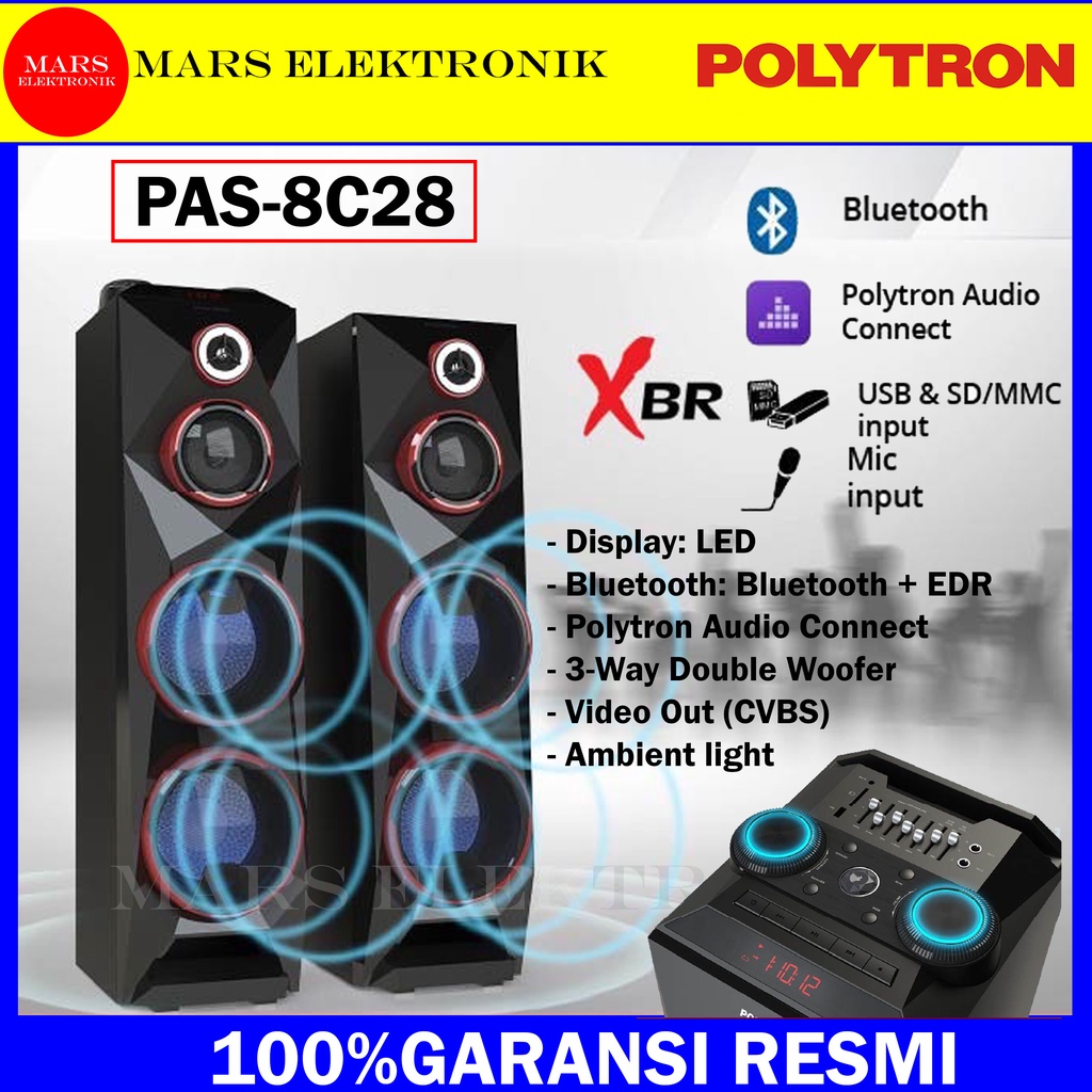 Jual SPEAKER ACTIVE POLYTRON PAS-8C28 - XBR WOOFER / BLUETOOTH / Video ...