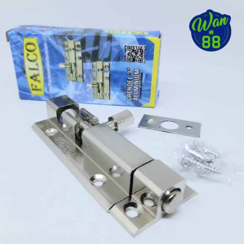 Jual Grendel / slot pintu aluminium Tebal Falco 3 inch | Shopee Indonesia