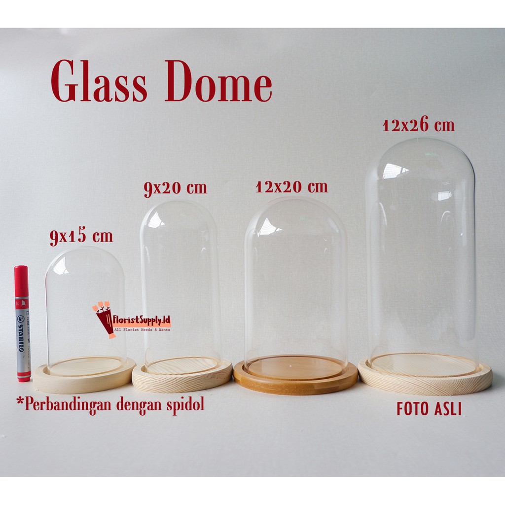 Jual FLOPY Glass Dome Classic / Flower Dome / Kubah Kaca Import / Buket ...