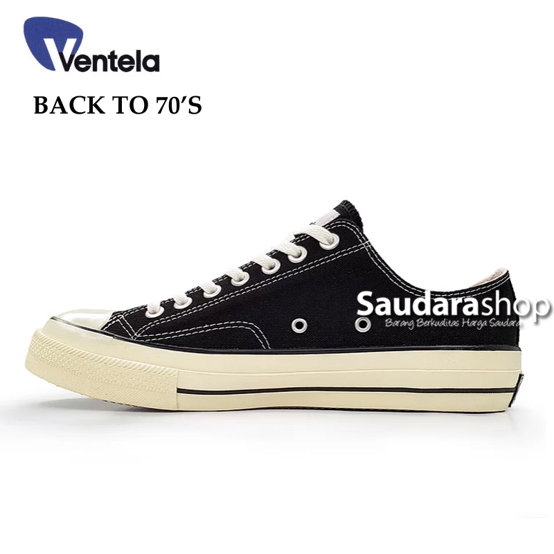 Jual Sepatu Ventela BACK TO 70's Black Natural Low / Sepatu Ventela 70s Hitam Pendek / Ventela ...