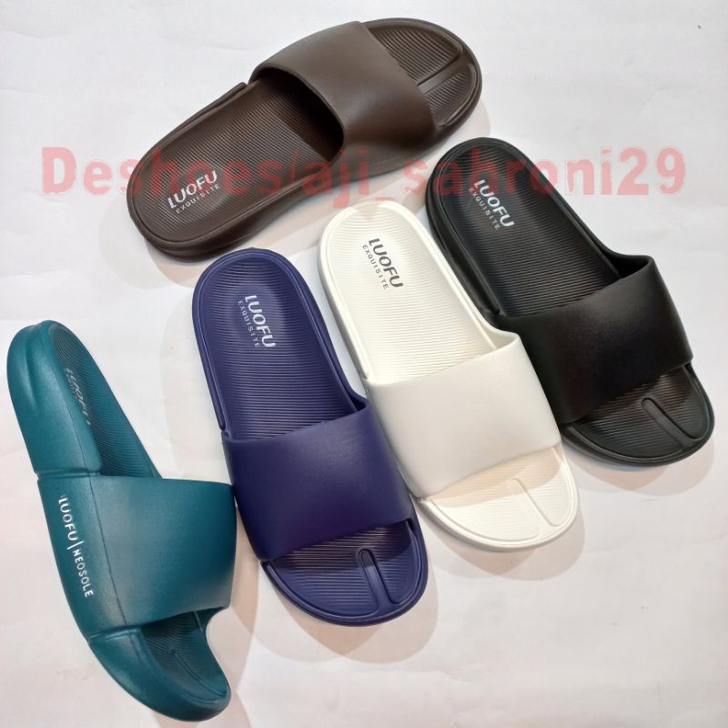 Jual LUOFU E 6211 E01W5 SIZE 40-44 ORIGINAL l Sandal Selop jelly pria l ...