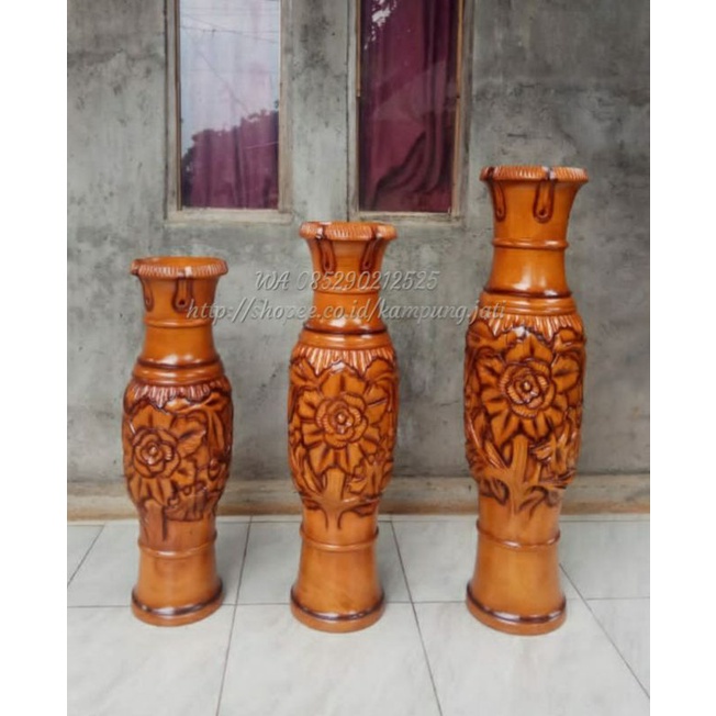 Jual VAS BUNGA UKIR, GUCI UKIR, VAS BUNGA KAYU, GUCI MOTIF, GUCI KAYU ...