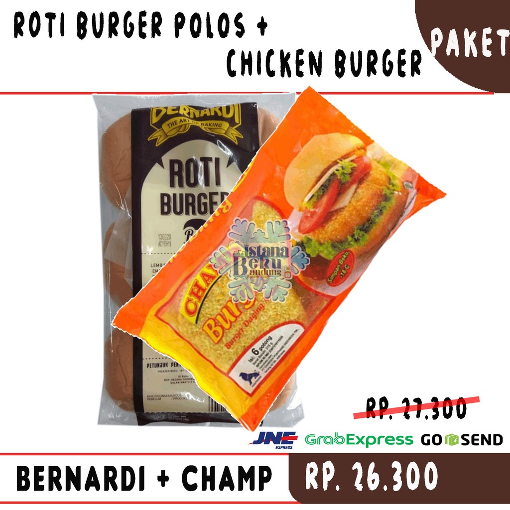 Jual Paket Burger Murmer (Roti Burger Polos + Champ Chicken Burger ...