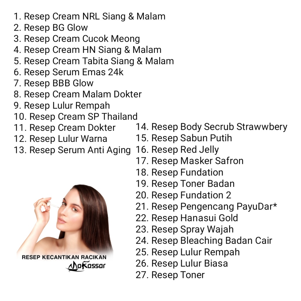 Jual Resep Racikan Kecantikan perawatan | Shopee Indonesia