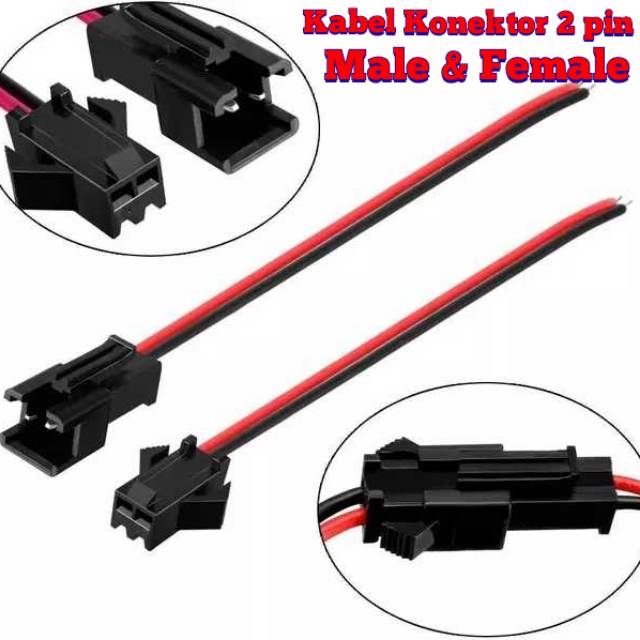 Jual Kabel Konektor 2 pin Male & Female ( Sepasang ) | Shopee Indonesia