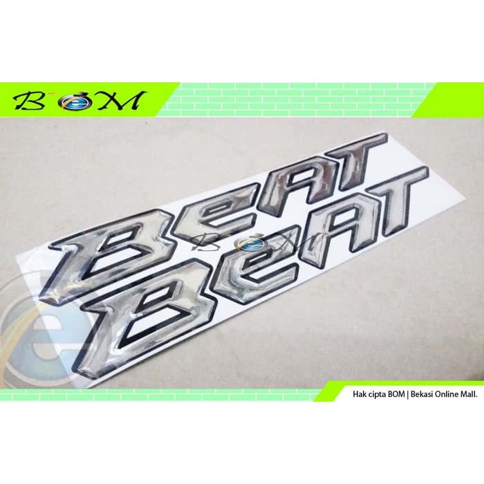 Jual emblem logo lambang tulisan honda beat timbul silver putih krum ...