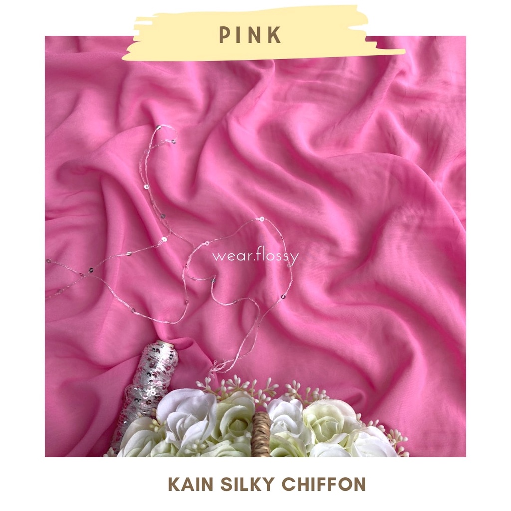 Jual Kain Silky Chiffon/Silky Sifon Color Pink Series 1 meter (Lebar ...