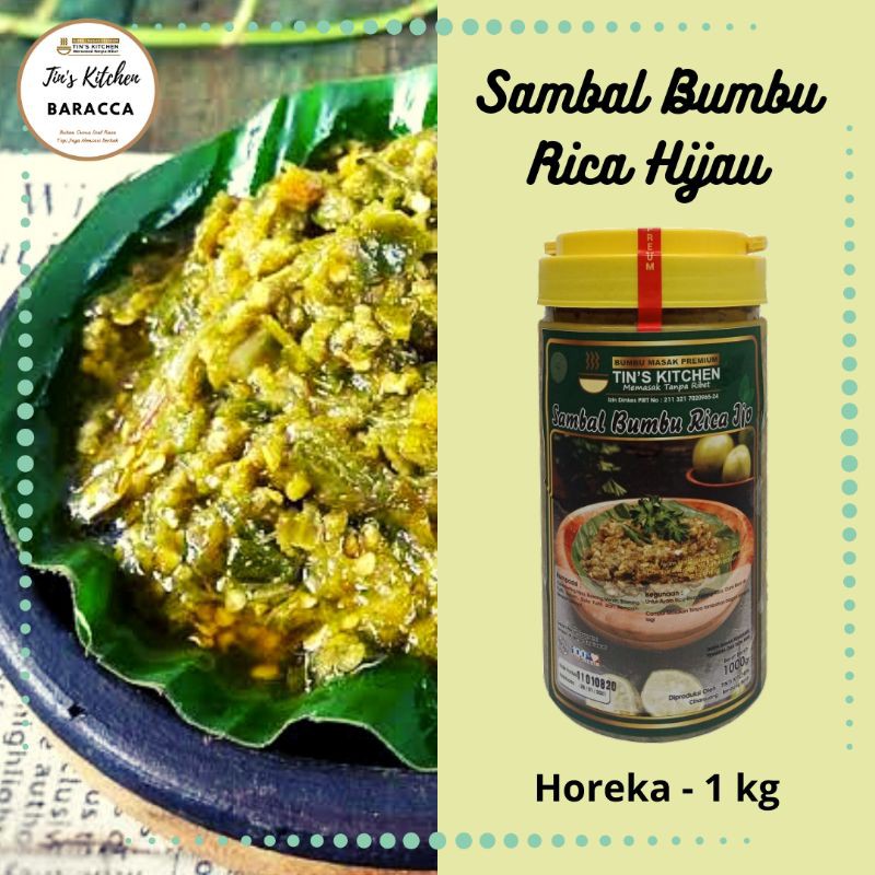 Jual Sambal Bumbu Rica Hijau 1kg Tins Kitchen dari Cabe Segar dan Asli ...