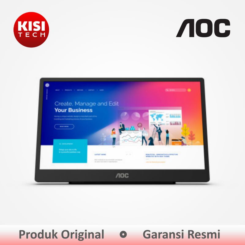 Jual Monitor AOC 16T2 LED 16 Inch IPS 60Hz Portable Touchscreen Micro ...
