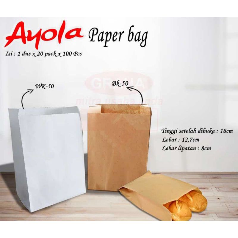 Jual Paper Bag Kantong Kertas ( M ) Kantong Roti Fried Chicken Snack ...