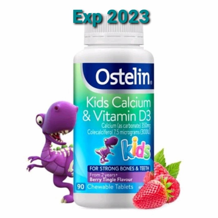 Jual Ostelin Kids Calcium & Vitamin D3 90 Chewable Tablet Suplemen Anak ...