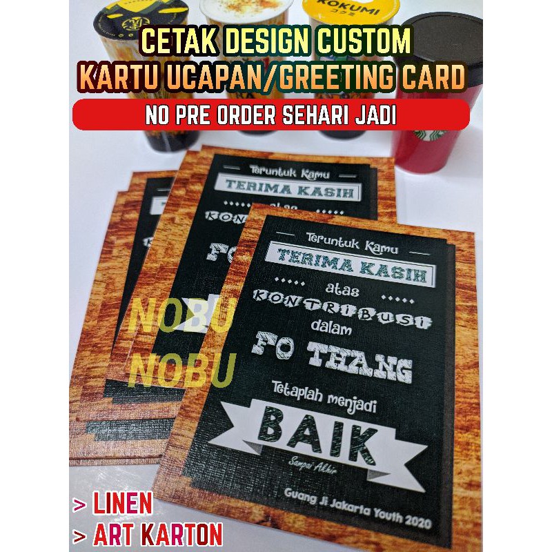 Jual CETAK CUSTOM KARTU UCAPAN/GREETING CARD | Shopee Indonesia