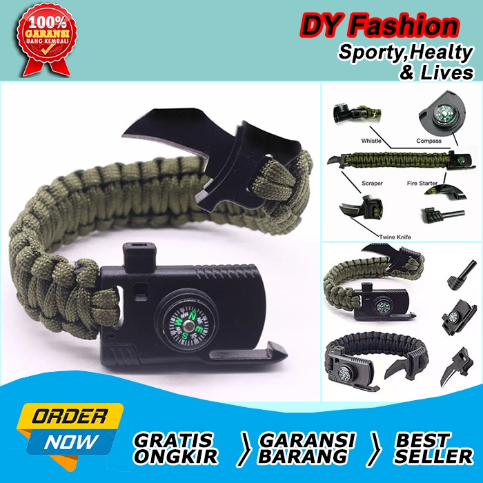 Jual Gelang alat camping outdoor 5 in 1 hiking survival kit SP552 ...