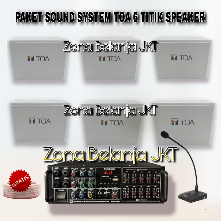 Jual PAKET SOUND SYSTEM SPEAKER TOA BOX 6 SPEAKER CAFE RESTO KLINIK ...