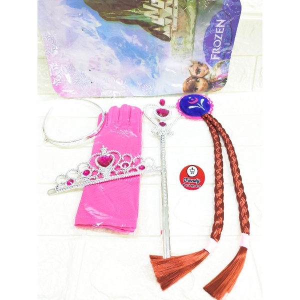Jual Rambut Frozen elsa anna 3in1 & 4in1 (bando mahkota +rambut+tongkat ...