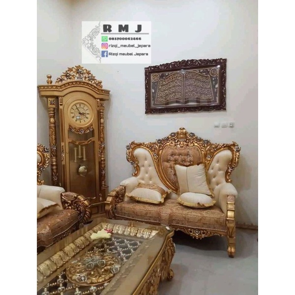 Jual Set Sofa Bellagio 321+Meja Dan Almari Jam Mawar | Shopee Indonesia