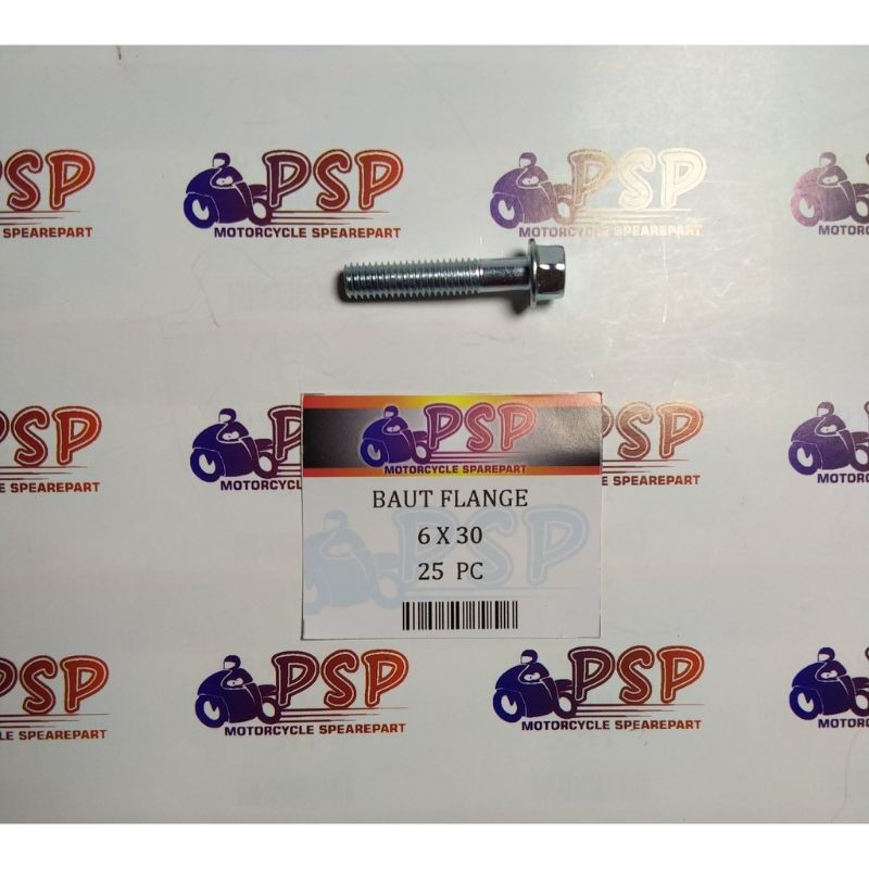 Jual Baut Flange 6 x 30 - Baud Ring Bibir Topi 6 mm Panjang 30 mm ...