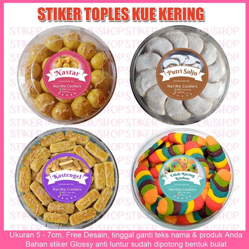 Jual STICKER LABEL KUE KERING/CETAK STIKER TOPLES KUE KERING LEBARAN ...