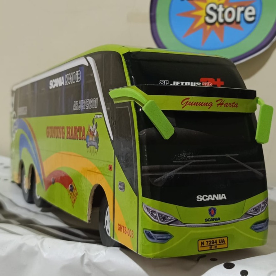 Jual miniatur bus bis mainan bus bis double deker GUNUNG HARTA | Shopee ...