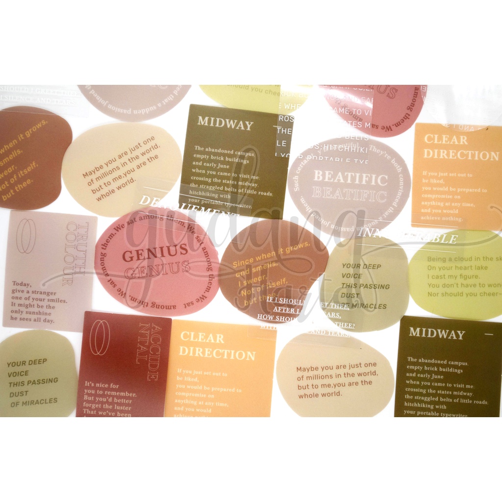 Jual Sticker PVC Aesthetic Stiker Motif Kata Kata Inspirasi Deco GH ...