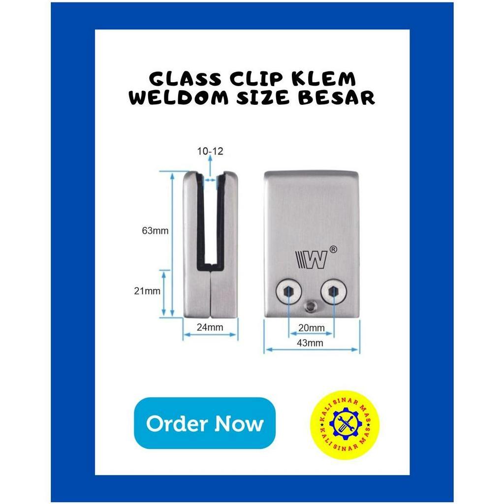 Jual GLASS CLIP KLEM BALKON RAILING TIANG PENJEPIT KACA STAINLESS ...