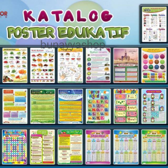 Jual POSTER EDUKASI ANAK MUSLIM 26 TEMA POSTER ISLAMI/POSTER DINDING ...