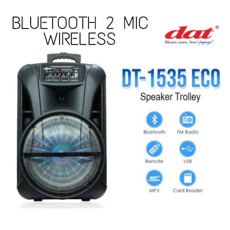 Jual Speaker Portable Aktif Dat Dt 1535 15 Inch Trolley Bluetooth