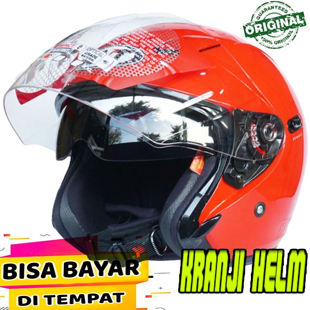 Jual Helm / Helm half face / Helm kyt dj maxi solid fire red termurah ...