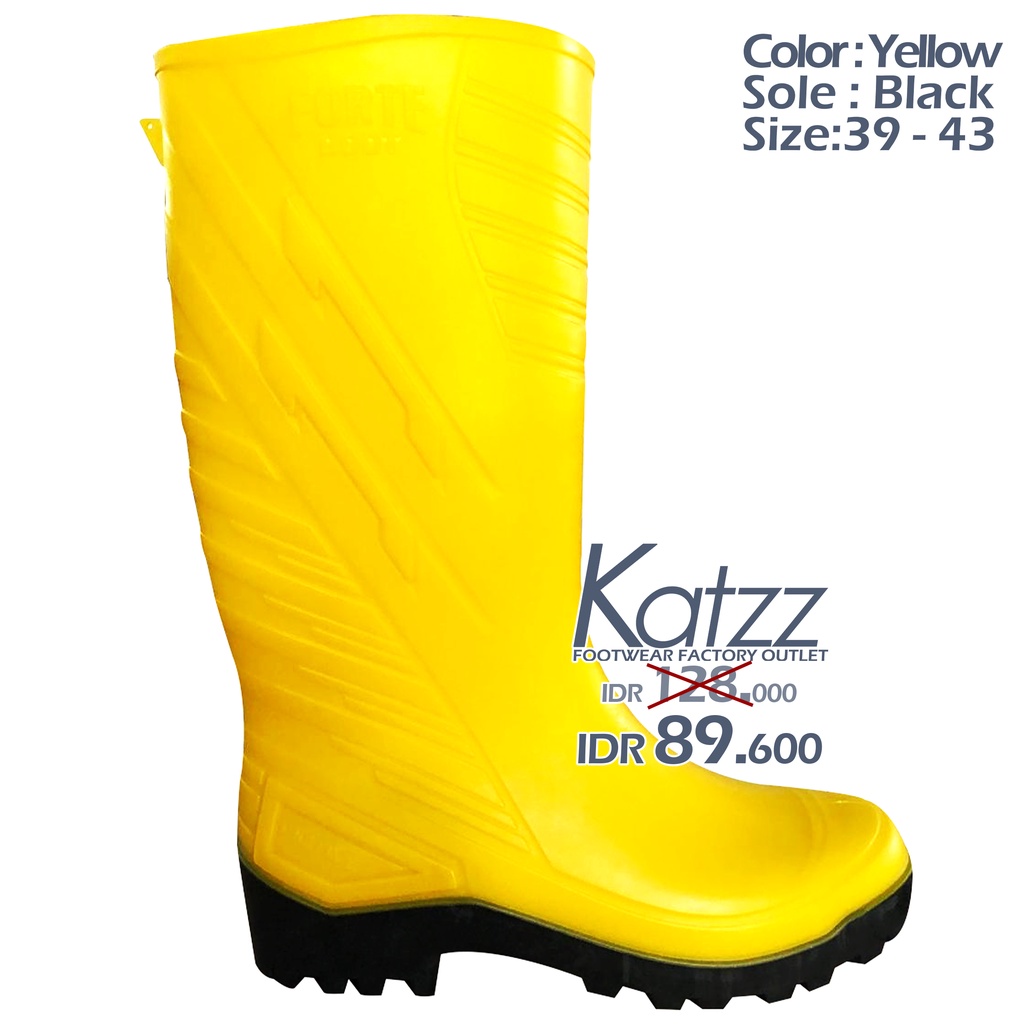 Jual Katzz - Sepatu Boot Tinggi Warna KUNING SUPER POLOS dan SUPER ...