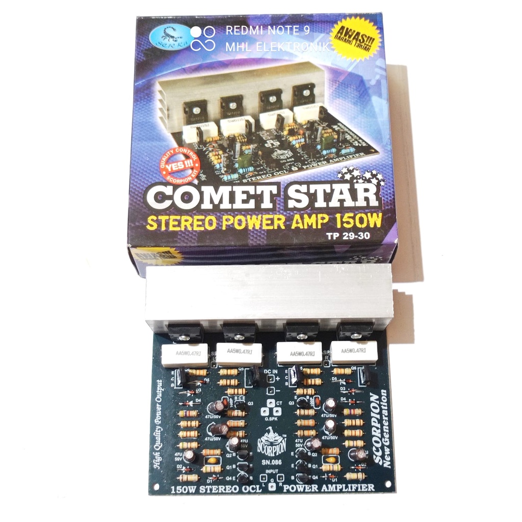 Jual COMET STAR Kit Stereo Power Amplifier 150W Plus Transistor Final ...