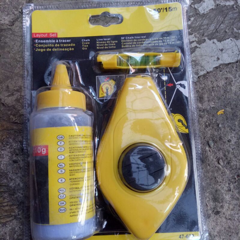 Jual SIPATAN TINTA + LEVEL CHALK LINE REEL 15M | Shopee Indonesia